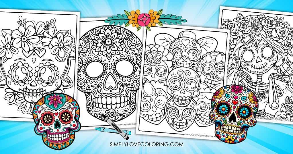 Sugar Skull Coloring Pages (Free PDF Printables) - Simply Love Coloring
