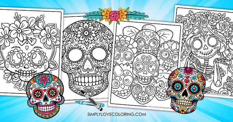 Sugar Skull Coloring Pages (Free PDF Printables) - Simply Love Coloring