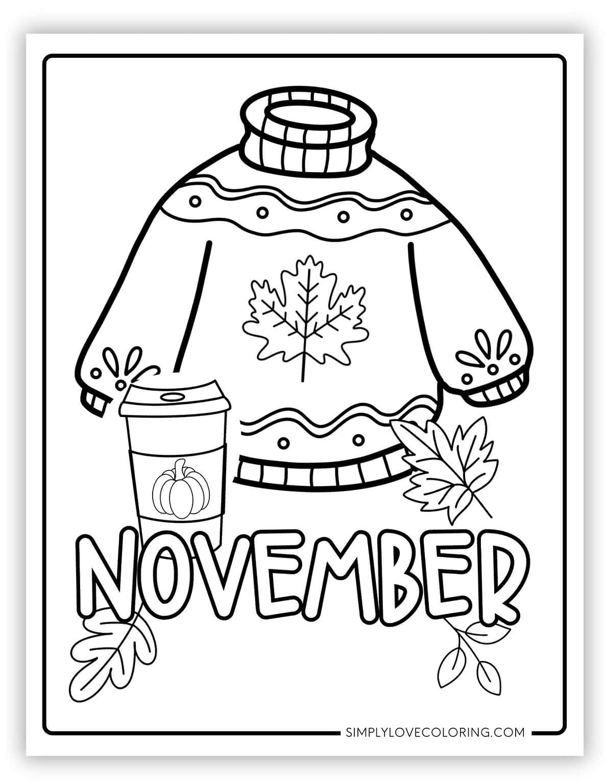 November Coloring Pages (Free PDF Printables) - Simply Love Coloring