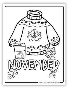 November Coloring Pages (Free PDF Printables) - Simply Love Coloring