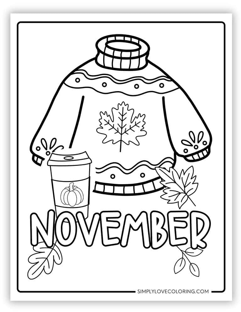 November Coloring Pages (Free PDF Printables) - Simply Love Coloring