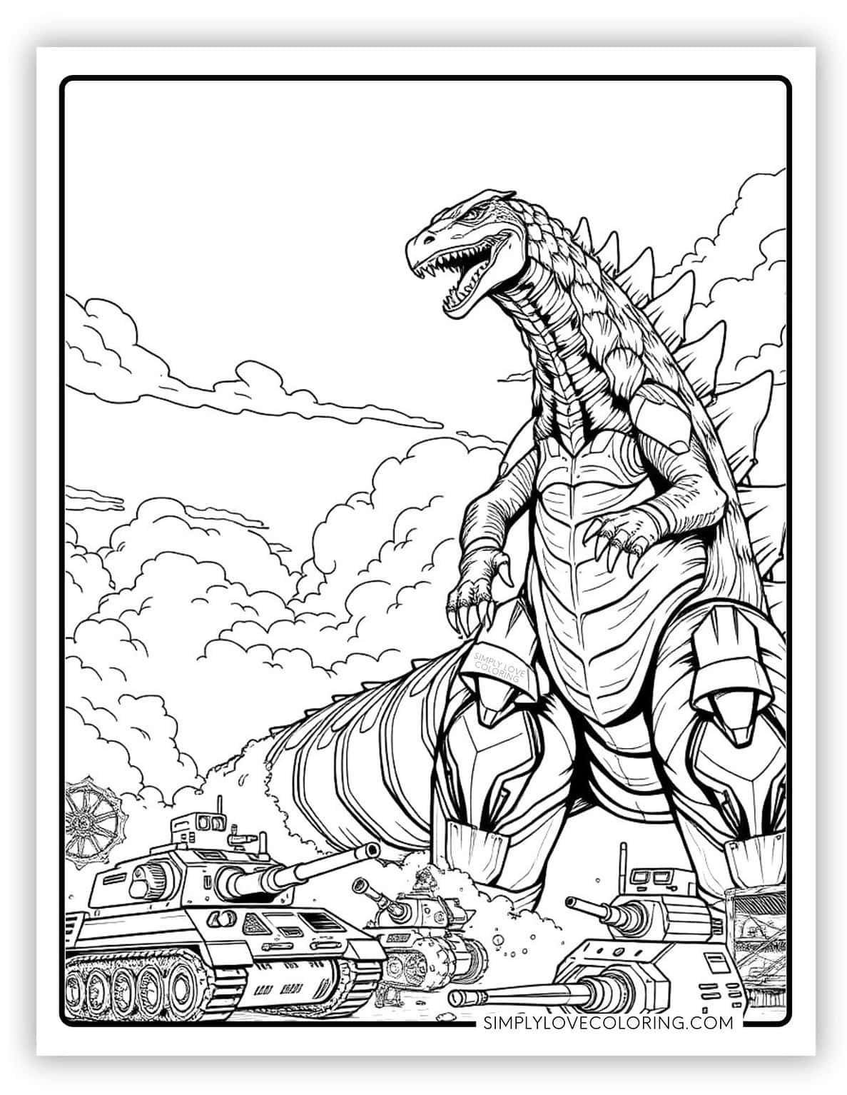 Godzilla Coloring Pages (Free PDF Printables) - Simply Love Coloring