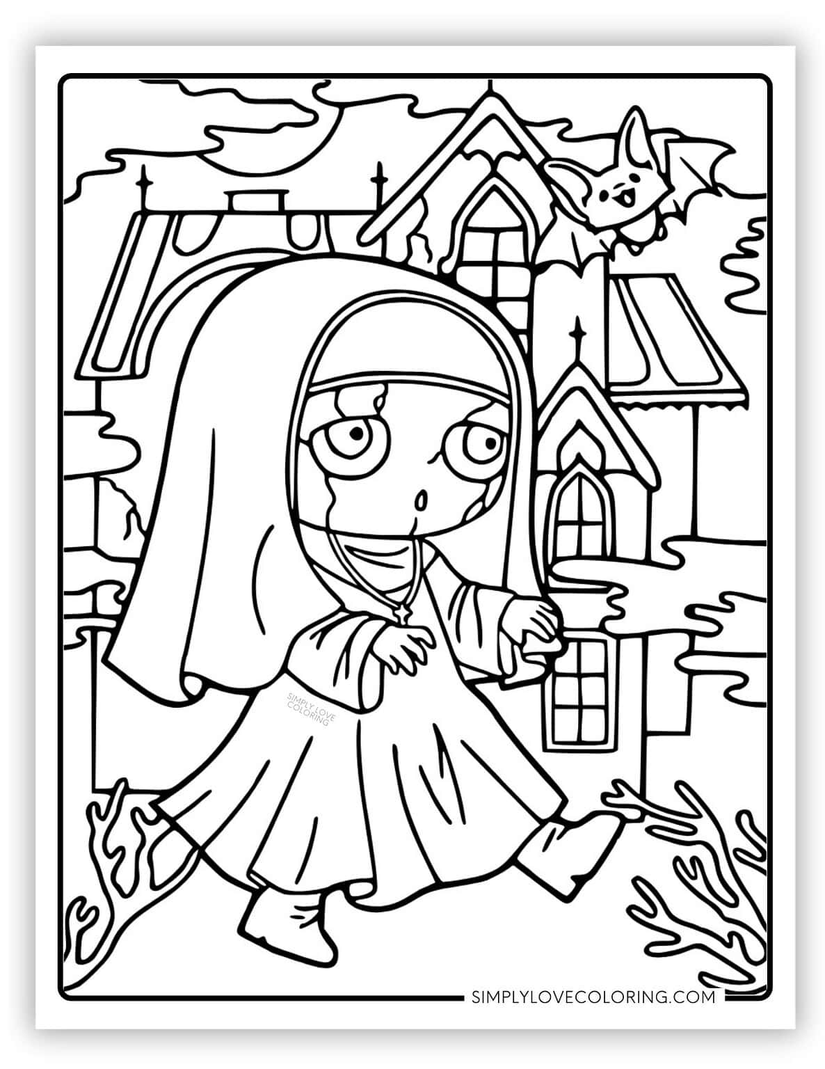 Horror Coloring Pages (Free PDF Printables) - Simply Love Coloring
