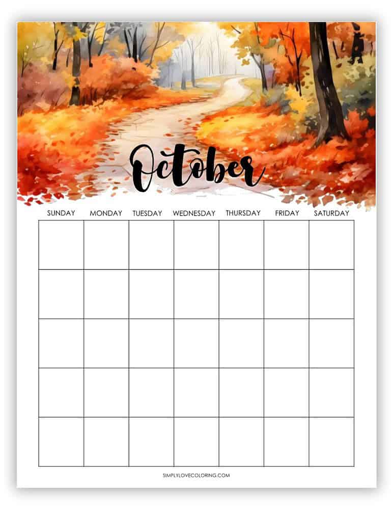 October Planner Printables (Free PDF Download) - Simply Love Coloring