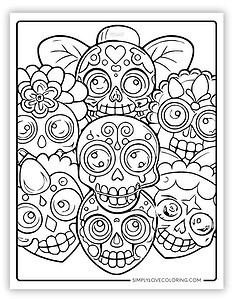 Sugar Skull Coloring Pages (Free PDF Printables) - Simply Love Coloring