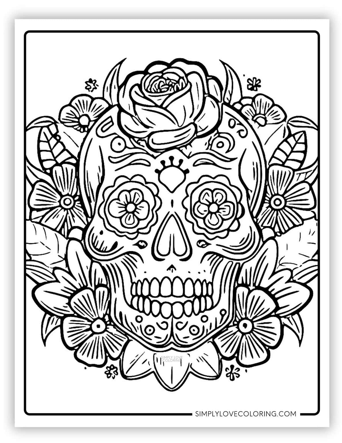 Sugar Skull Coloring Pages (Free PDF Printables) - Simply Love Coloring
