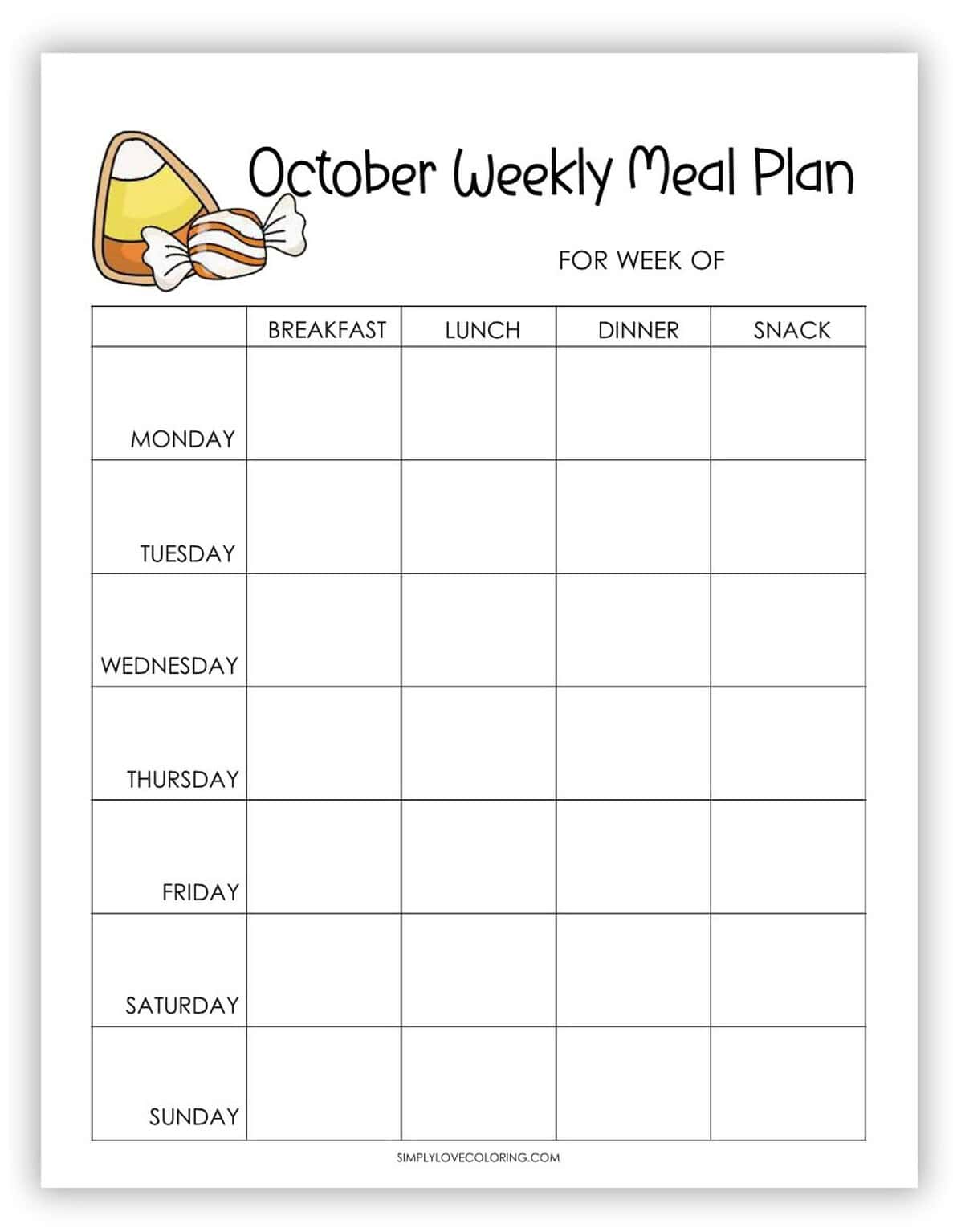 October Planner Printables (Free PDF Download) - Simply Love Coloring