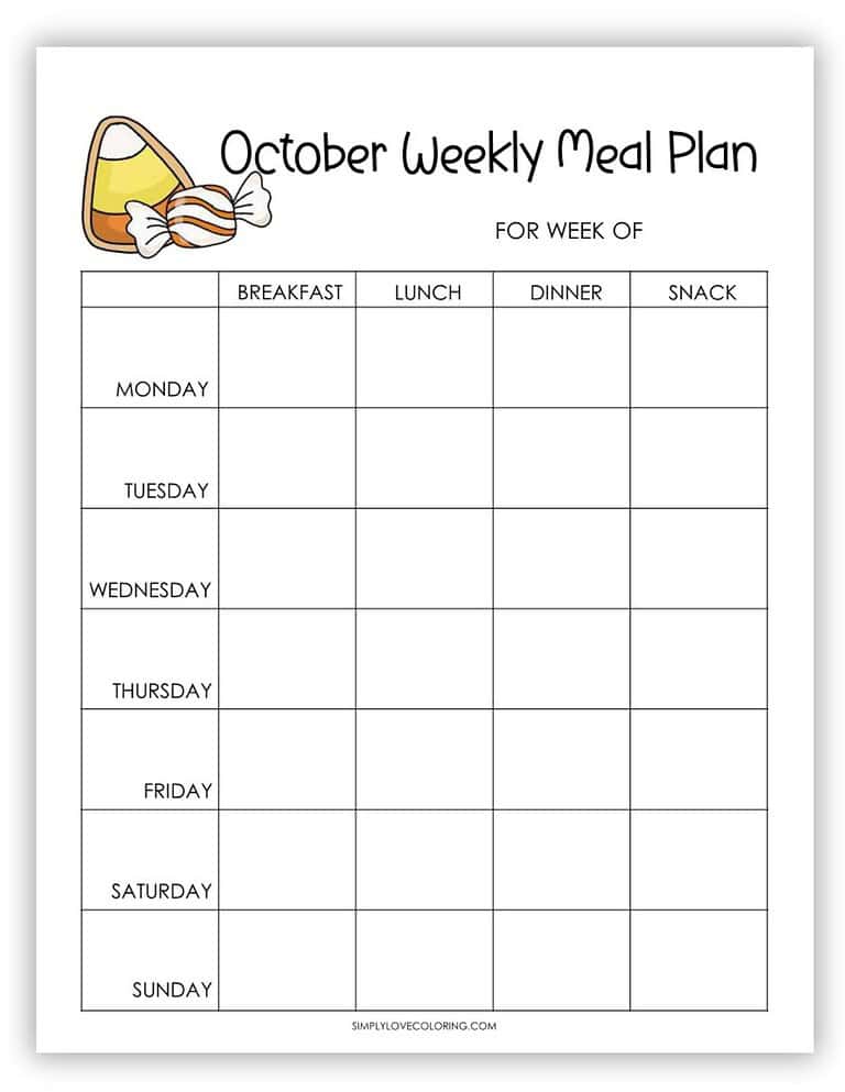 October Planner Printables (Free PDF Download) - Simply Love Coloring