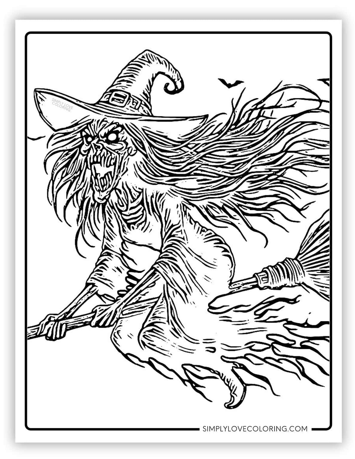Witch Coloring Pages (Free PDF Printables) - Simply Love Coloring