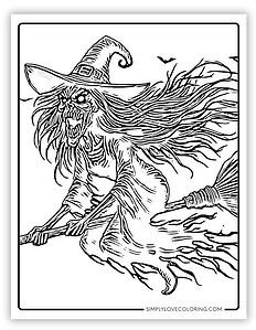 Witch Coloring Pages (Free PDF Printables) - Simply Love Coloring
