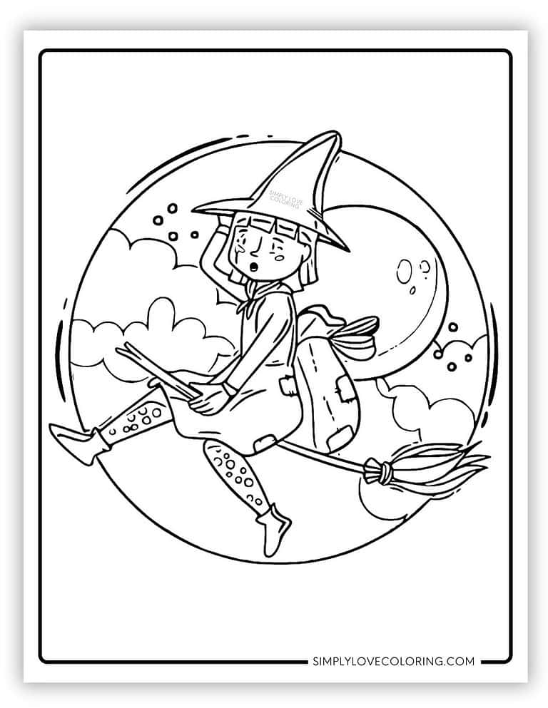 Witch Coloring Pages (Free PDF Printables) - Simply Love Coloring