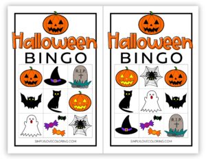 Halloween Bingo Cards (Free PDF Printables) - Simply Love Coloring
