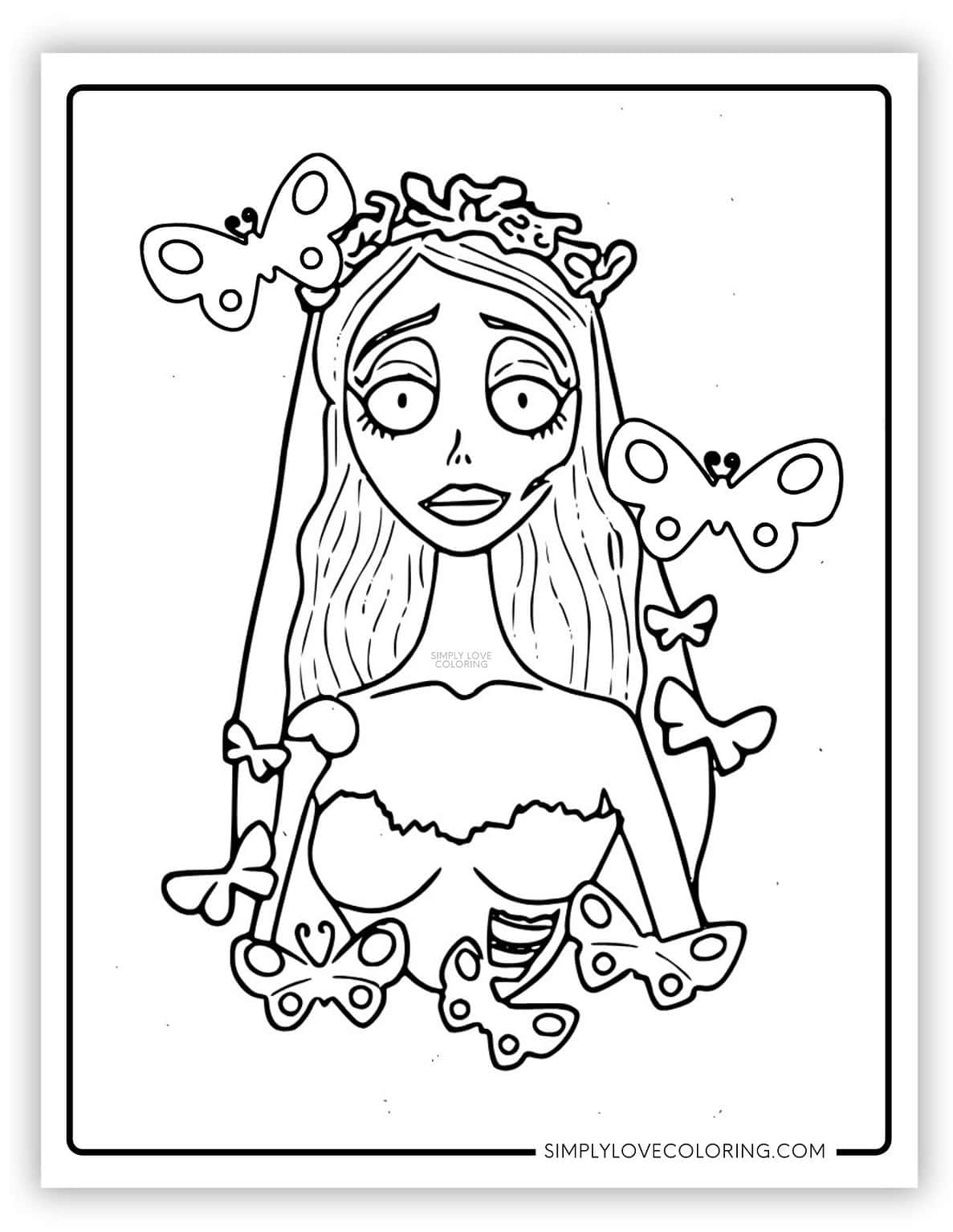 Corpse Bride Coloring Pages (Free PDF Printables) - Simply Love Coloring
