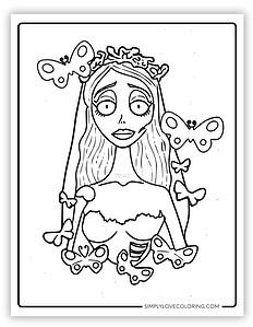 Corpse Bride Coloring Pages (Free PDF Printables) - Simply Love Coloring
