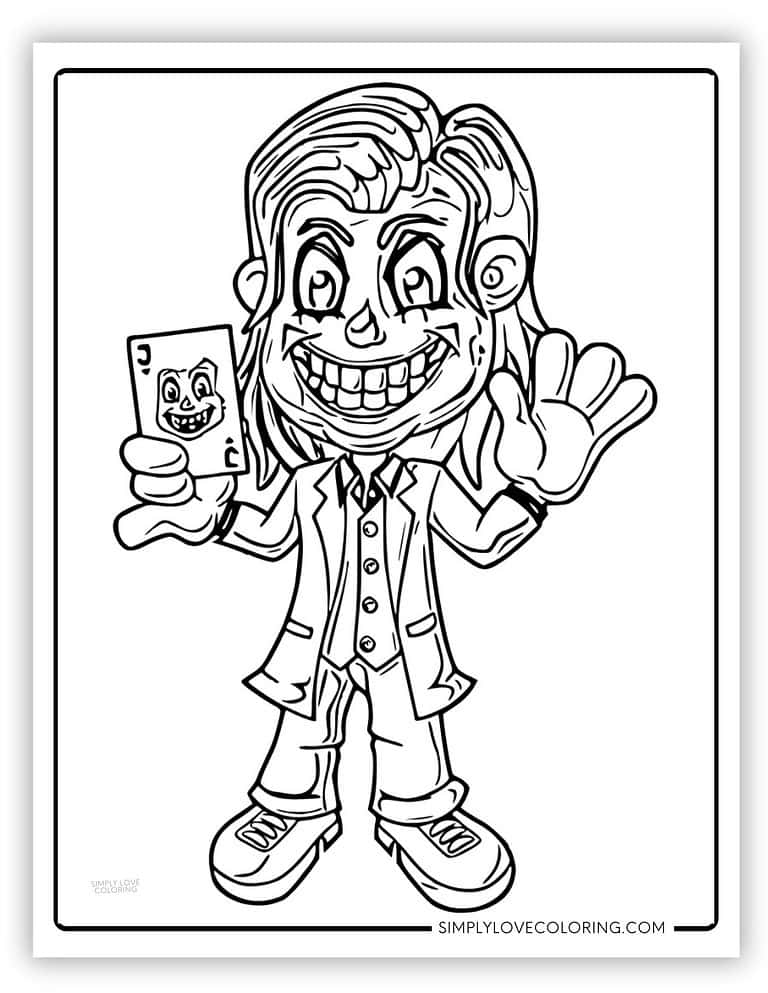 Joker Coloring Pages (Free PDF Printables) - Simply Love Coloring