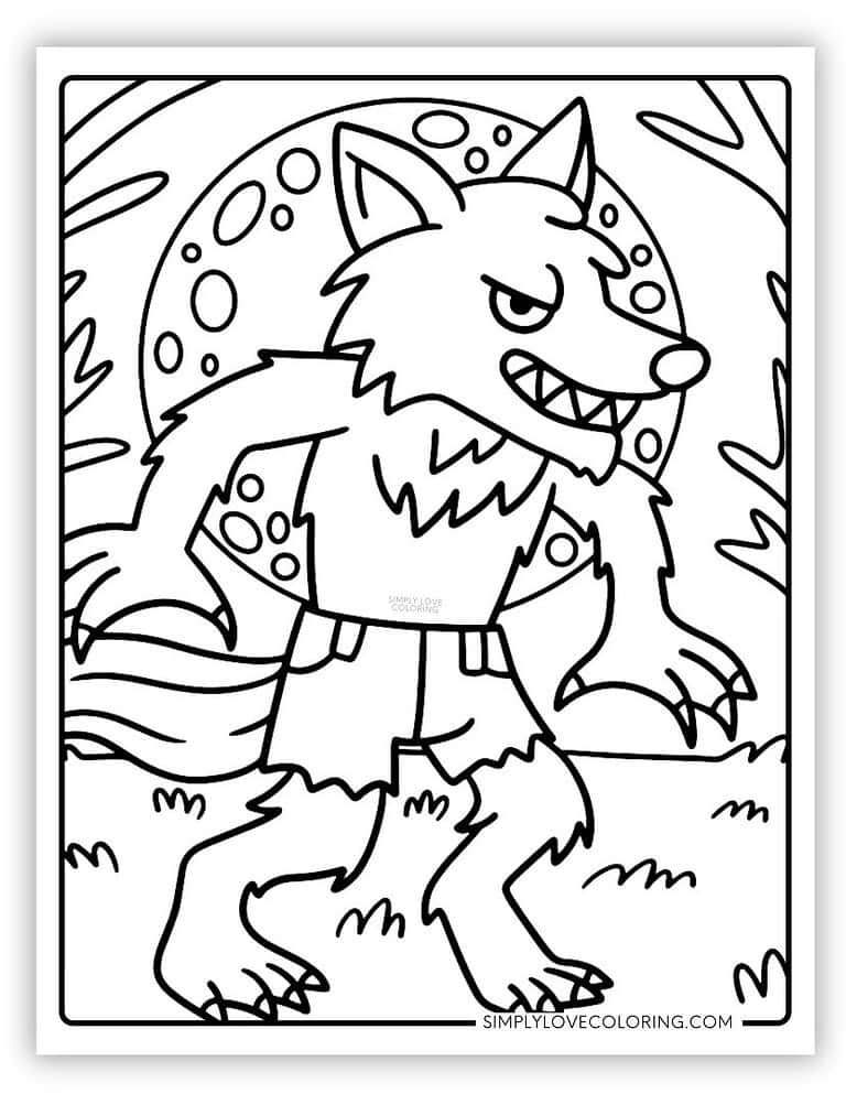Werewolf Coloring Pages (Free PDF Printables) - Simply Love Coloring