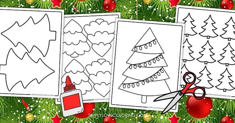 Christmas Tree Templates (Free PDF Printables) - Simply Love Coloring