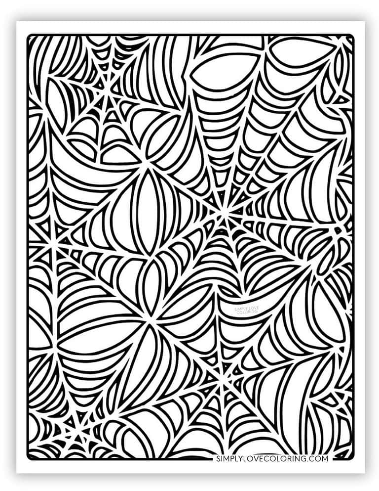 Spider Web Coloring Pages (Free PDF Printables) - Simply Love Coloring