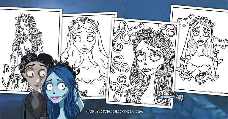Corpse Bride Coloring Pages (Free PDF Printables) - Simply Love Coloring