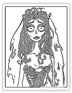 Corpse Bride Coloring Pages (Free PDF Printables) - Simply Love Coloring