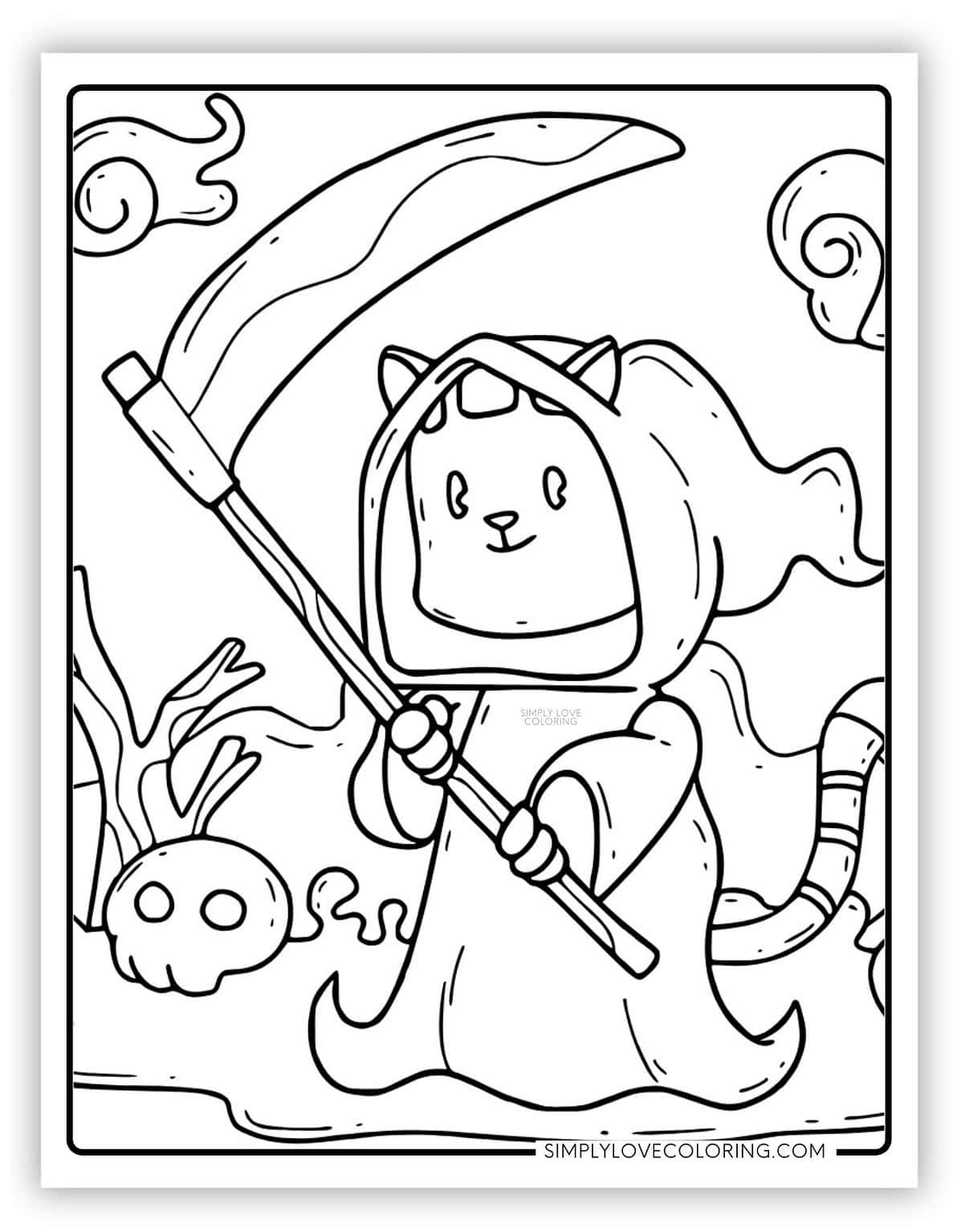 Grim Reaper Coloring Pages (Free PDF Printables) - Simply Love Coloring