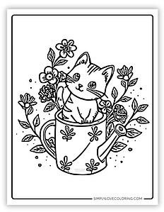 Cute Kitten Coloring Pages (Free PDF Printables) - Simply Love Coloring