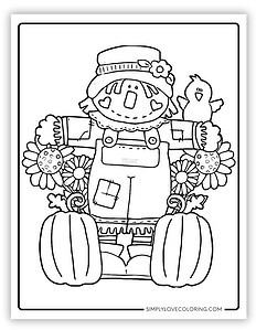 Scarecrow Coloring Pages (Free PDF Printables) - Simply Love Coloring