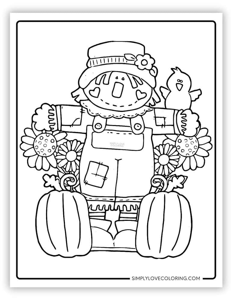 Scarecrow Coloring Pages (Free PDF Printables) - Simply Love Coloring