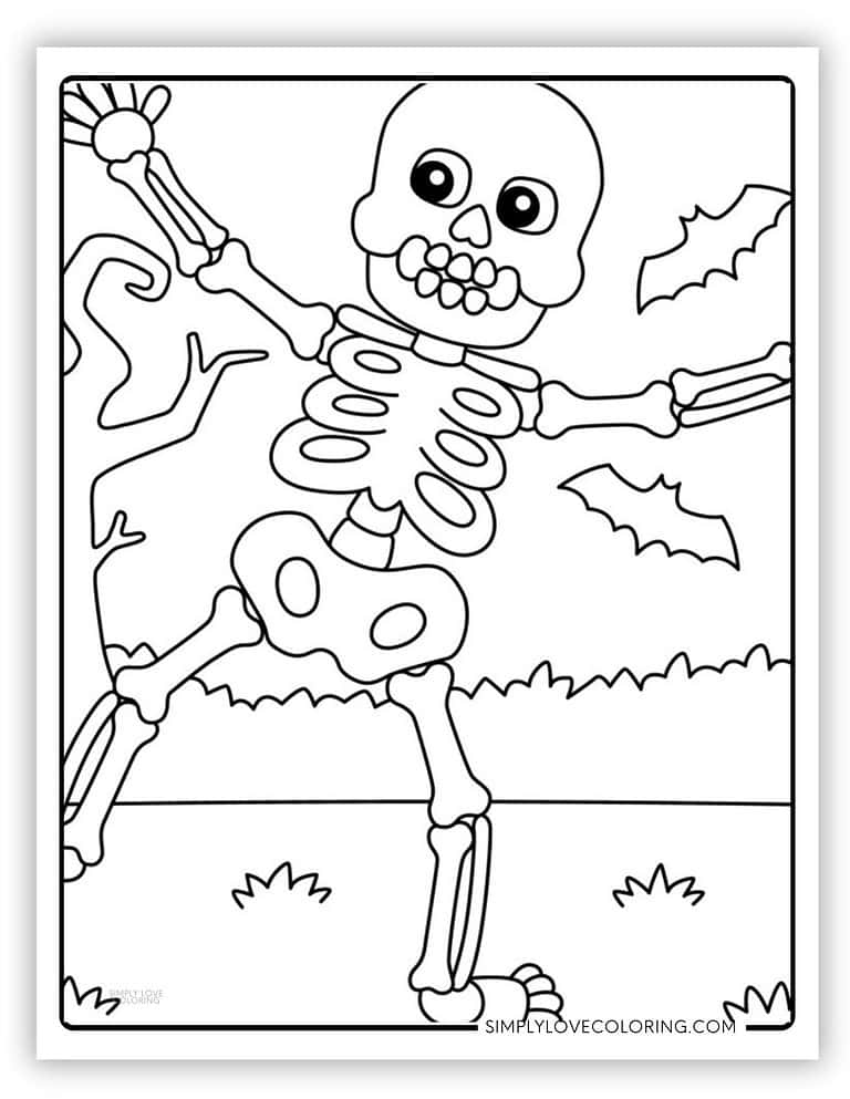 Skeleton Coloring Pages (Free PDF Printables) - Simply Love Coloring