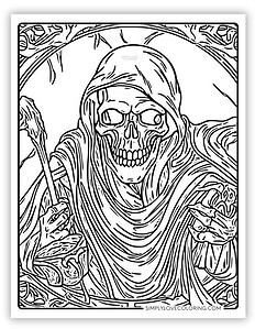Grim Reaper Coloring Pages (Free PDF Printables) - Simply Love Coloring