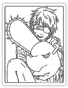 Chainsaw Man Coloring Pages (Free PDF Printables) - Simply Love Coloring