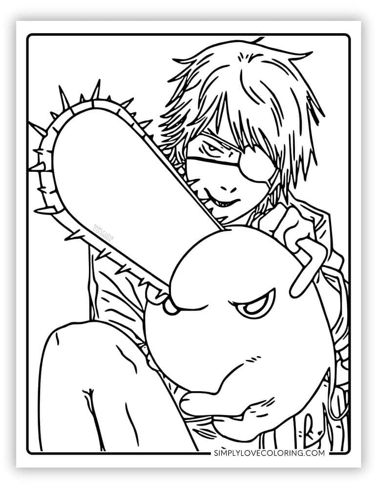 Chainsaw Man Coloring Pages (Free PDF Printables) - Simply Love Coloring