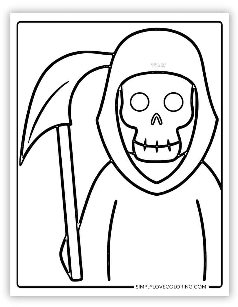 Grim Reaper Coloring Pages (Free PDF Printables) - Simply Love Coloring