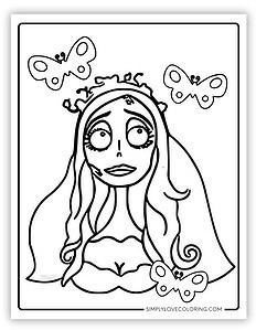 Corpse Bride Coloring Pages (Free PDF Printables) - Simply Love Coloring