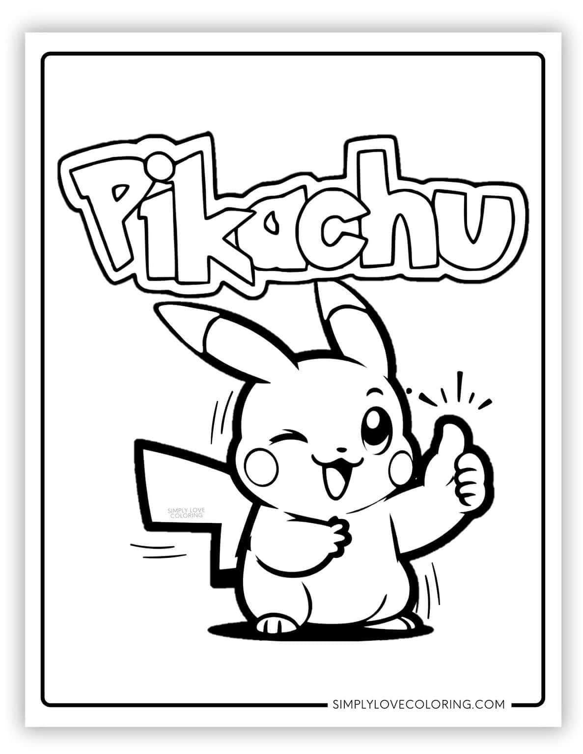 Pikachu Coloring Pages (Free PDF Printables) - Simply Love Coloring
