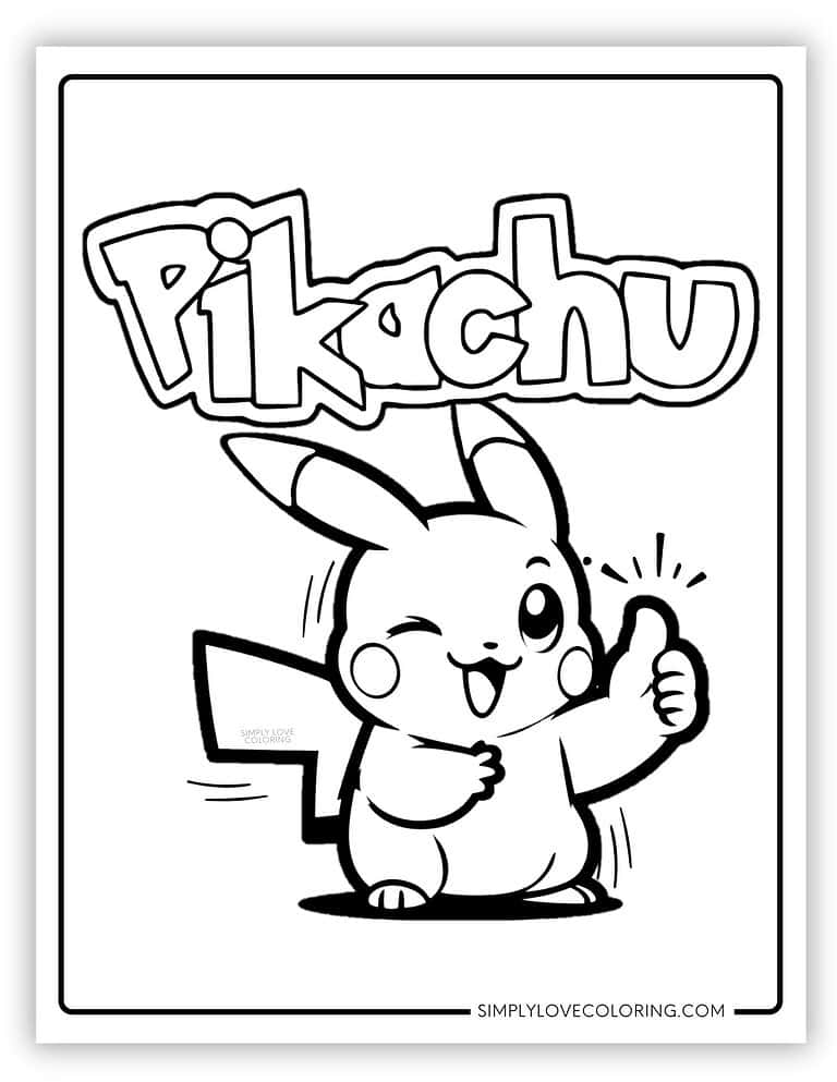 Pikachu Coloring Pages (Free PDF Printables) - Simply Love Coloring