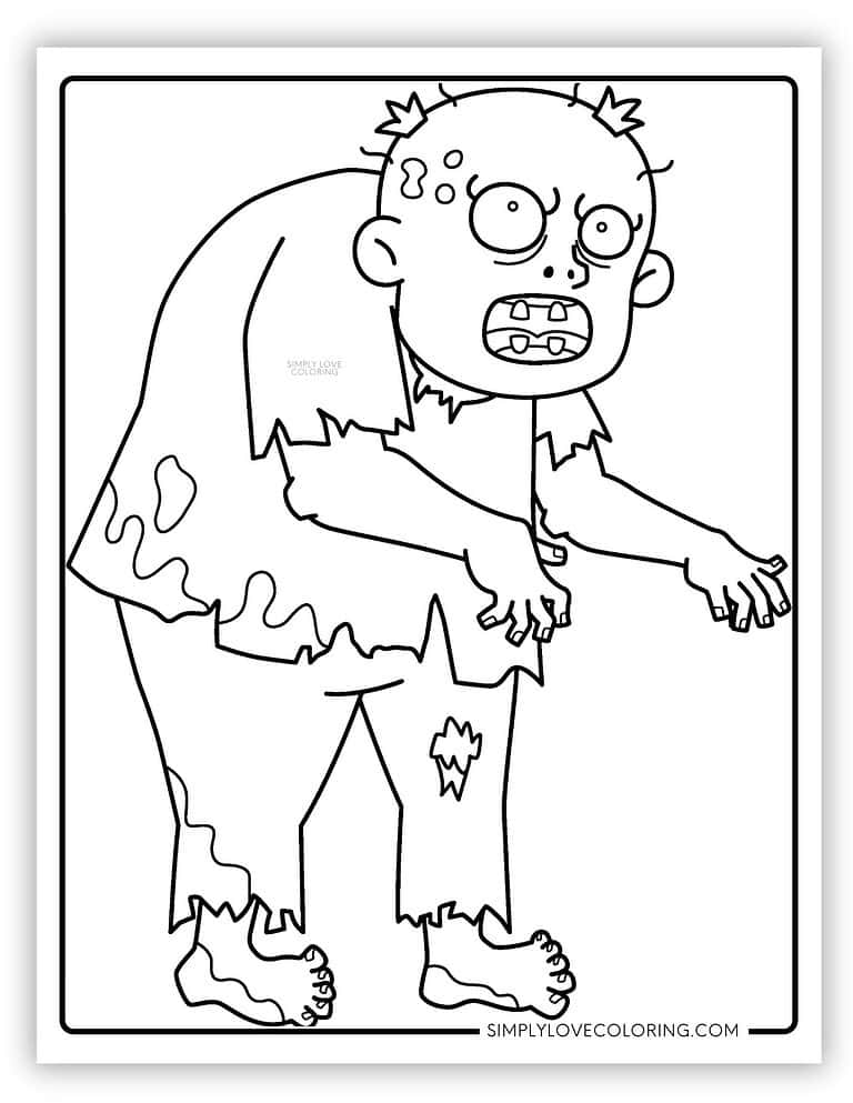 Zombie Coloring Pages (Free PDF Printables) - Simply Love Coloring