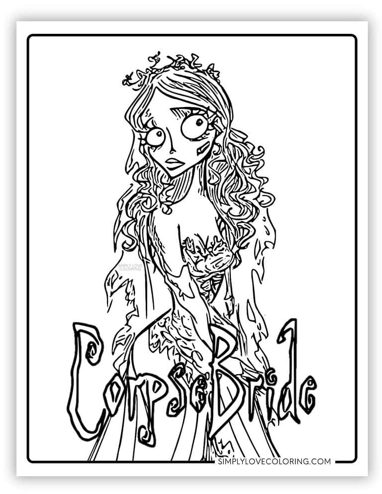 Corpse Bride Coloring Pages (Free PDF Printables) - Simply Love Coloring