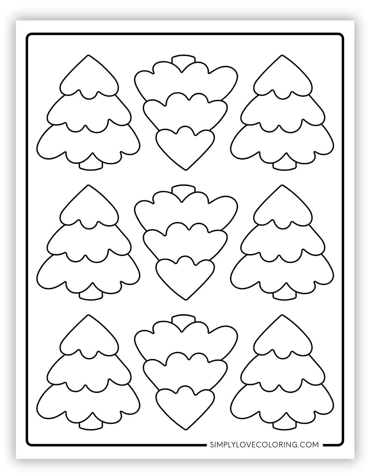 Christmas Tree Templates (Free PDF Printables) - Simply Love Coloring