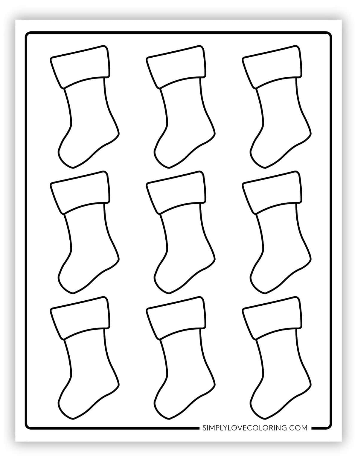 Christmas Stocking Templates (Free PDF Printables) - Simply Love Coloring