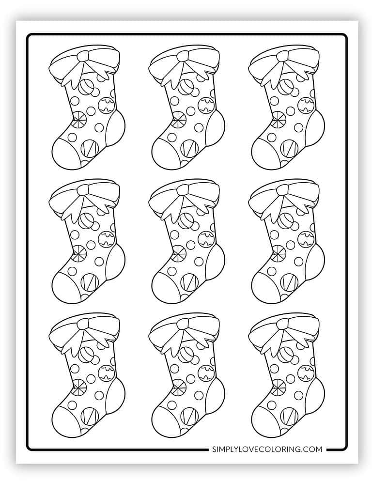 Christmas Stocking Templates (Free PDF Printables) - Simply Love Coloring