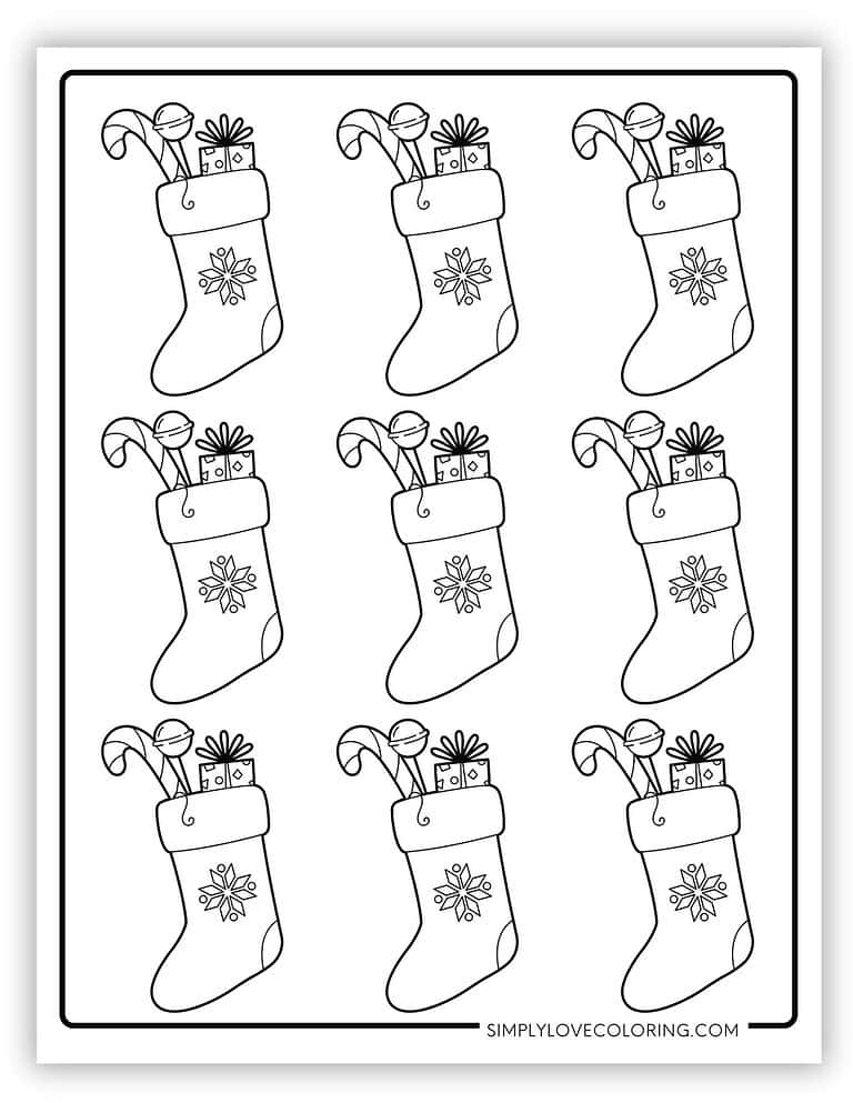 Christmas Stocking Templates (Free PDF Printables) - Simply Love Coloring