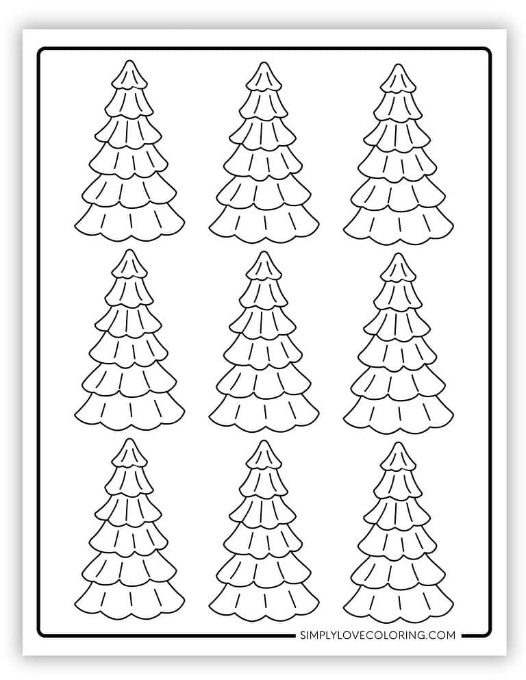 Christmas Tree Templates (Free PDF Printables) - Simply Love Coloring