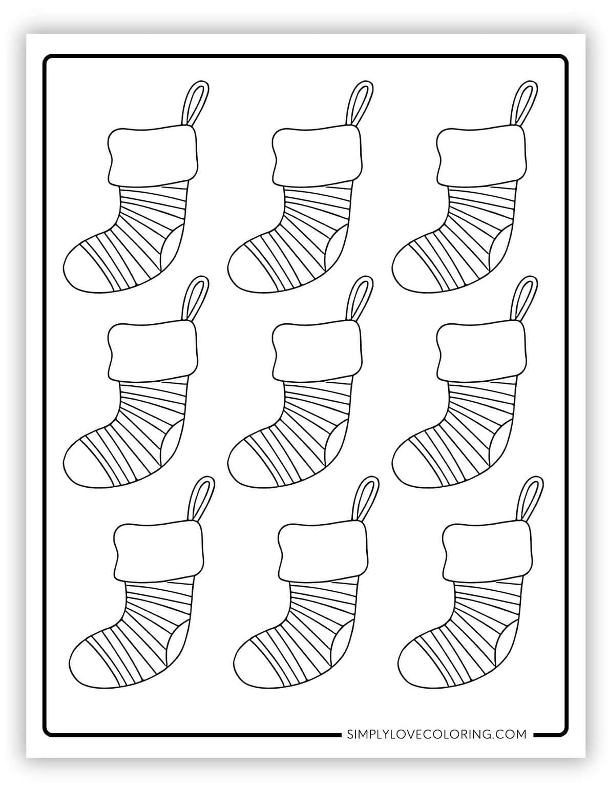 Christmas Stocking Templates (Free PDF Printables) - Simply Love Coloring