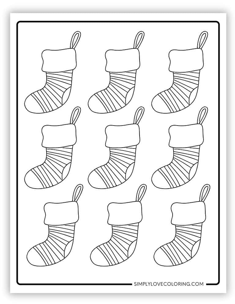 Christmas Stocking Templates (Free PDF Printables) - Simply Love Coloring