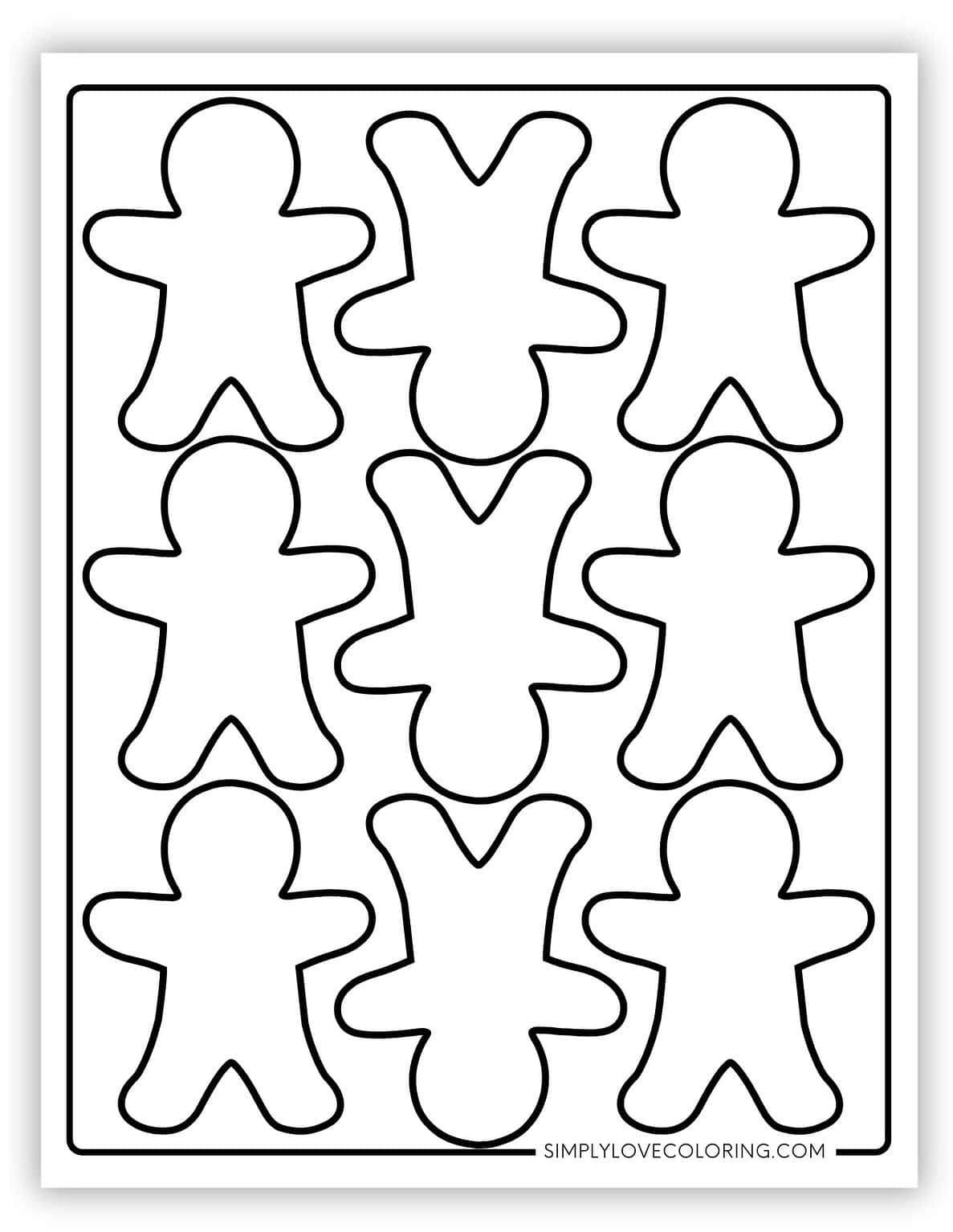 Gingerbread Man Templates (Free PDF Printables) - Simply Love Coloring