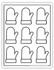 Mitten Templates (Free PDF Printables) - Simply Love Coloring