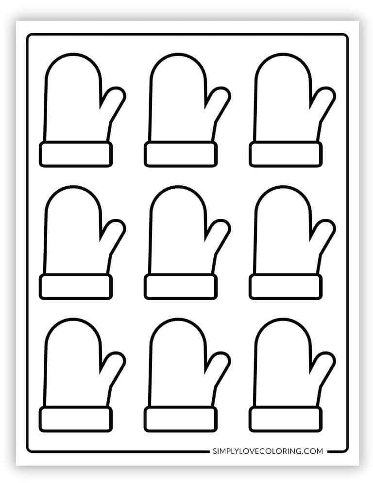 Mitten Templates (Free PDF Printables) – Simply Love Coloring