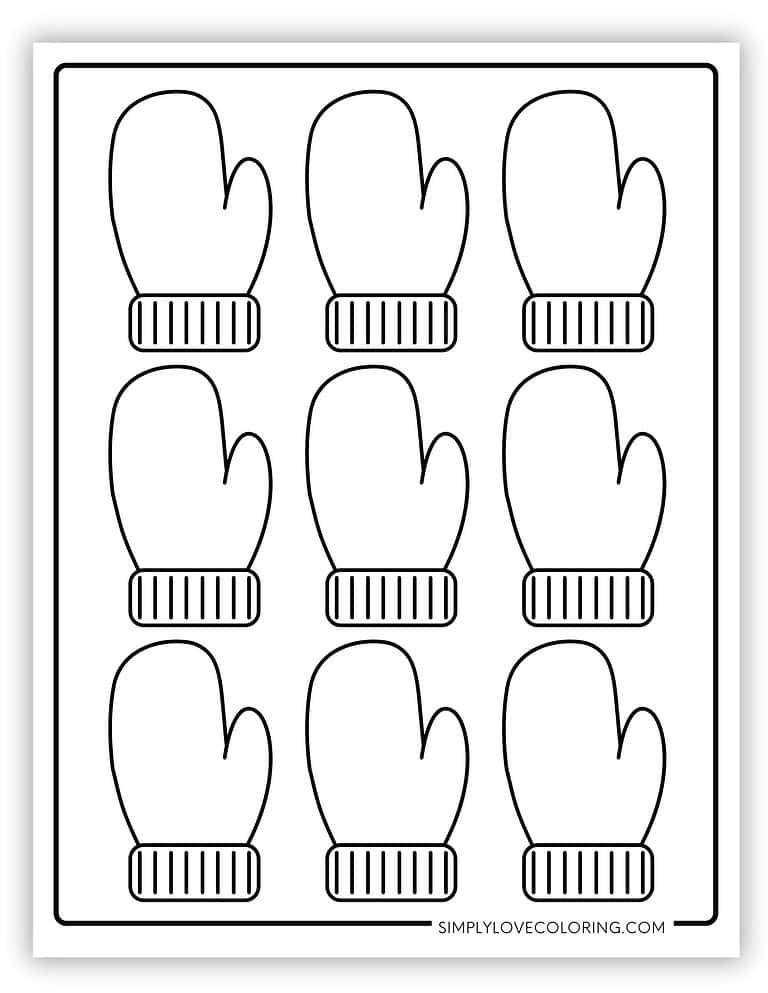 Mitten Templates (Free PDF Printables) – Simply Love Coloring
