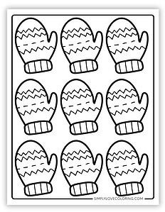 Mitten Templates (Free PDF Printables) - Simply Love Coloring